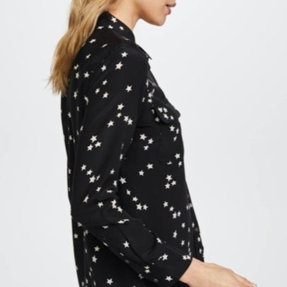 Equipment Silk Slim Signature Stars Blouse - Gem